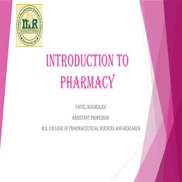 INTRODUCTION TO PHARMACY for detailed pharmacy knowledge | PPTX ...