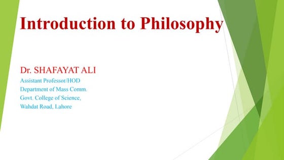 Lecture 1 Introduction to Philosophy | PPT
