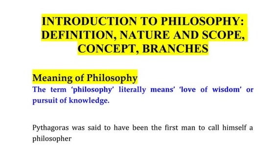 Lecture 1 Introduction to Philosophy | PPT