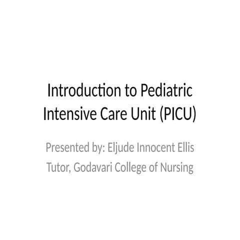 Pediatrics intensive care unit | PDF