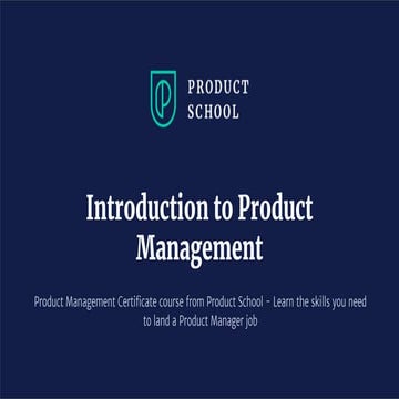 Introduction to Product Management | PPTX
