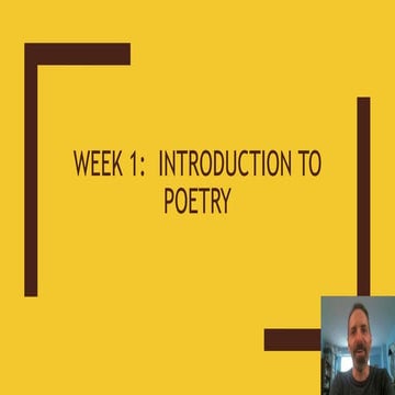 Week 1: Intro to Poetry | PPT