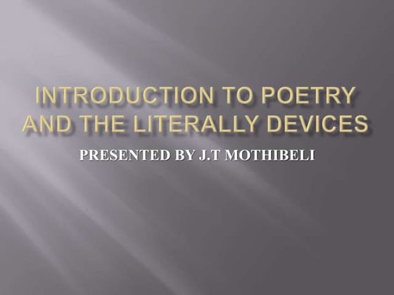 Poetic devices ppt | PPT | Poetry | Books and Literature