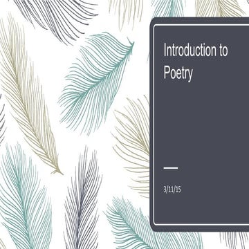 Introduction to poetry ppt (2) | PPTX | Poetry | Books and Literature