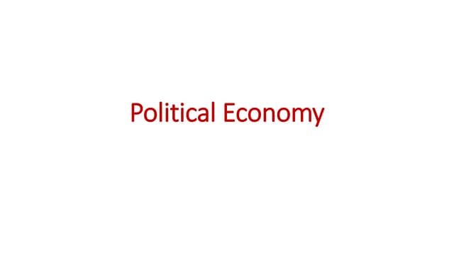 The Classical Political Economy Ipe Presentaton Pptx