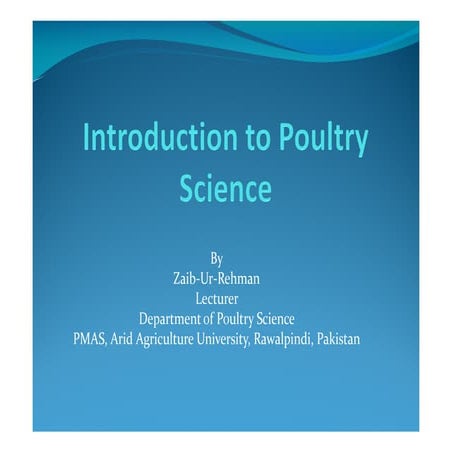 Introduction to poultry science | PDF