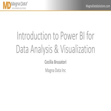 Introduction To Power Bi For Data Analysis And Visualizationpptx