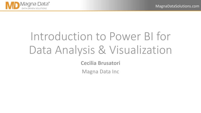 Introduction To Power Bi For Data Analysis And Visualizationpptx