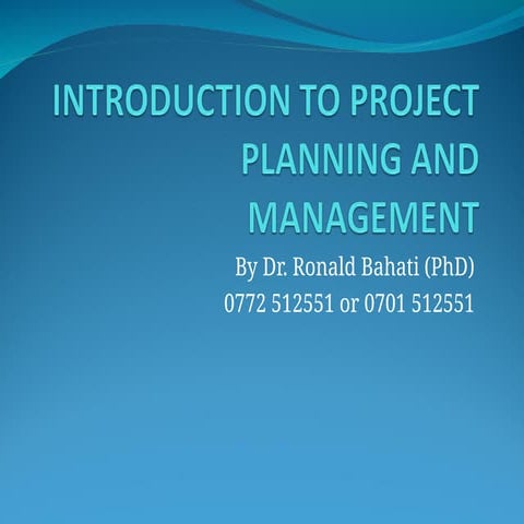 Introduction to PPM Notes 2025.ppt. Lecturer notes on project planning ...