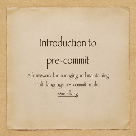 Introduction to pre-commit | PPT