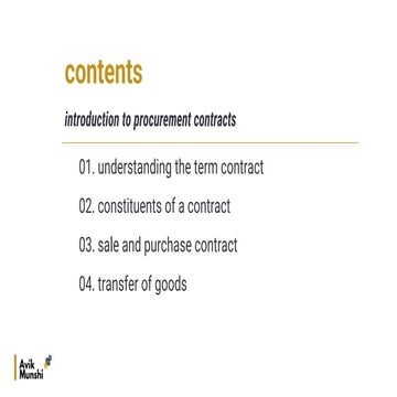 Introduction to Contracts for Procurement - Sale and Purchase | PDF