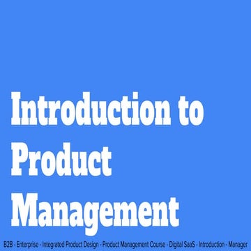 Introduction to Product Management | PDF