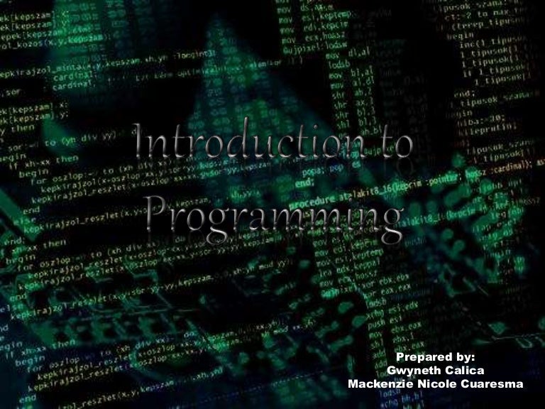 Introduction to programming