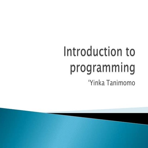 Introduction to programming at from novice 2 prof oct 2010 ,ife 2 live ...