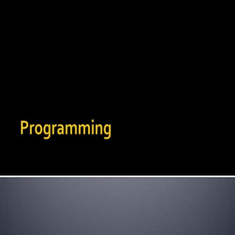 Introduction To Programming Week 1 Ppt
