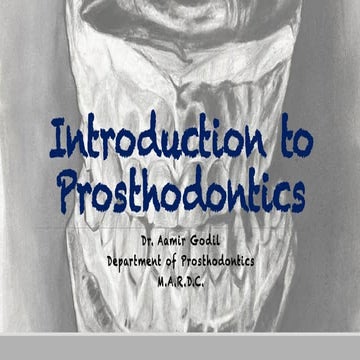 INTRODUCTION TO PROSTHODONTICS AND COMPLETE DENTURES | PDF