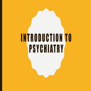 Introduction to psychiatry | PPT