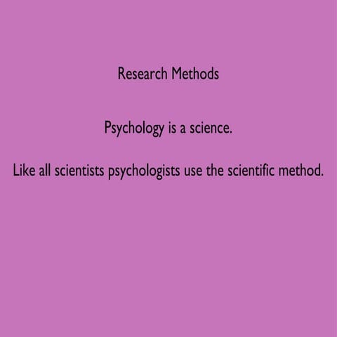 Introduction to psychological research | PPT