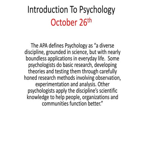 Introduction to psychology | PPTX