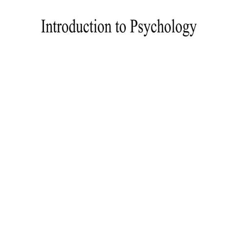 Psychology:An Overview | PPT