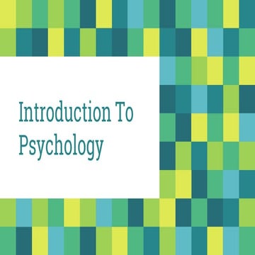 Introduction to psychology | PPTX