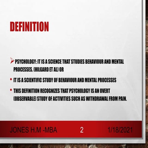 INTRODUCTION TO PSYCHOLOGY | PPT