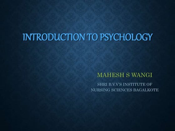 Introduction to psychology | PPT