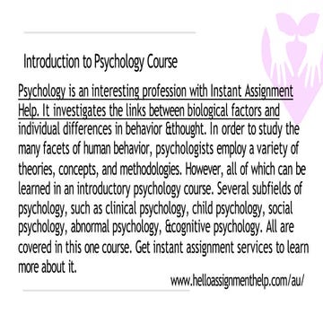 Introduction to Psychology Course.pptx | Undergraduate Education ...