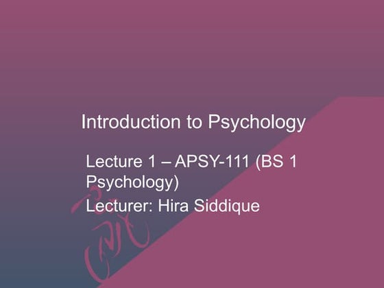 Ch 1- What is Psychology (Class - 11)- Psychology | PDF