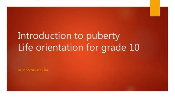 Puberty presentation | PPTX