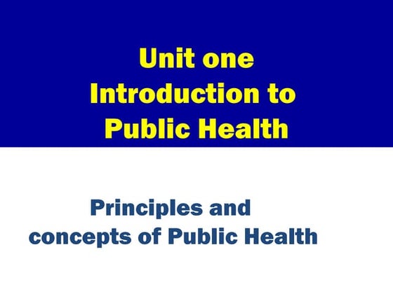 Introduction to public health ch:7..... | PPTX