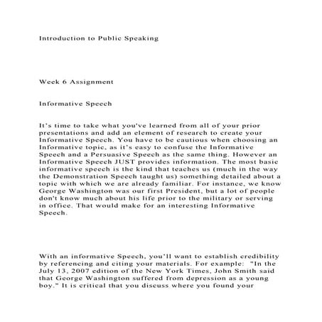 Introduction to Public SpeakingWeek 6 AssignmentIn.docx
