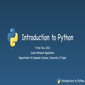 Introduction to Python | PPT