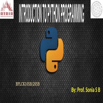 Introduction to Python Programming details notes | PPTX