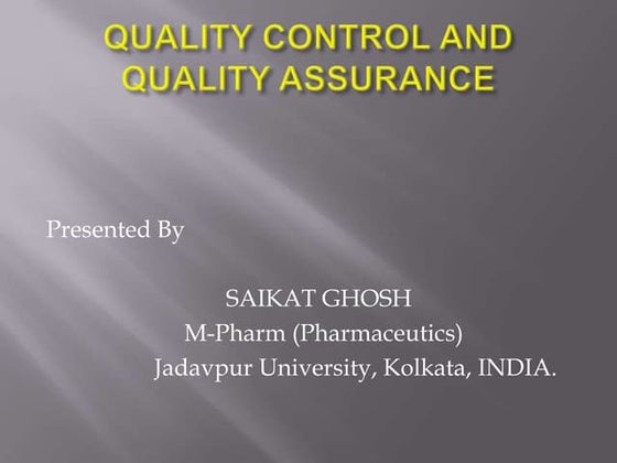 Quality Assurance Vs Quality Control | PPT | Business and Finance