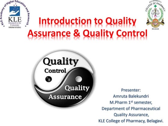 Quality control and quality assurance | PPT