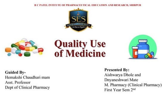 Quality Use of Medicines | PPT | Pharmaceutical Industry | Industries