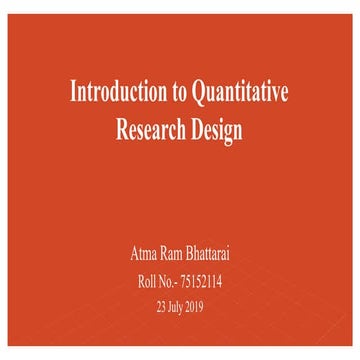 Introduction to quantitative research design | PDF