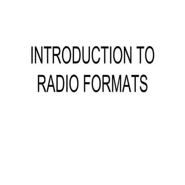 Introduction to radio formats | PPTX