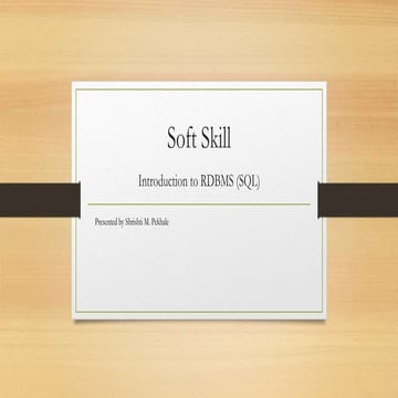 Introduction to rdbms (sql) | PPTX