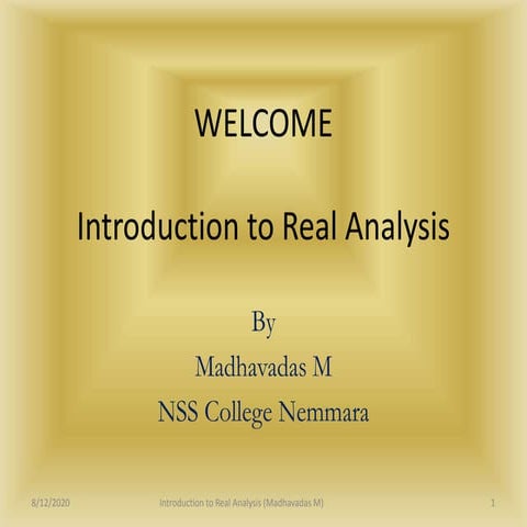 Introduction to real analysis | PPTX