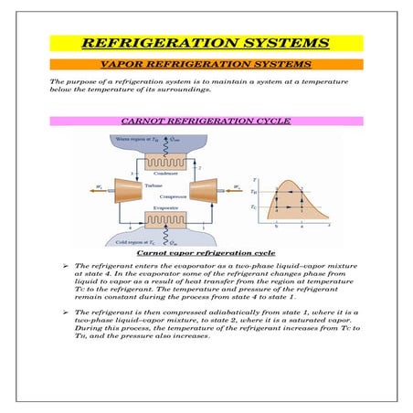 Introduction to refrigeration systems | PDF