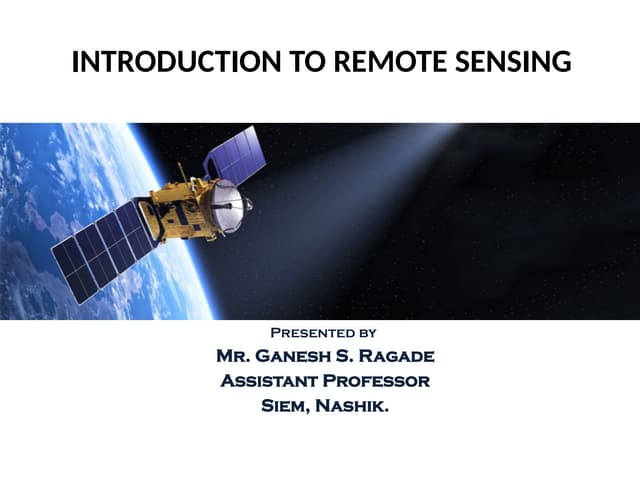 Basic Concepts of Remote Sensing | PPTX