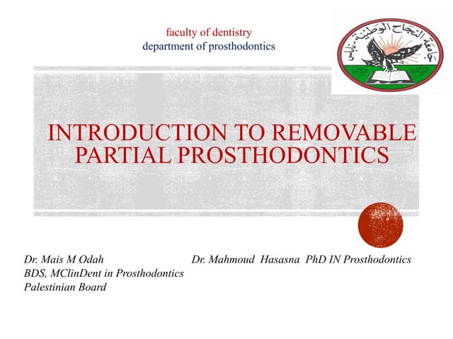 removable partial dentures | PPTX