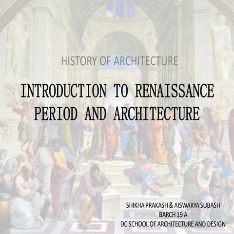 Introduction to renaissance period and architecture | PDF