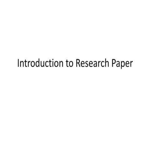 Introduction to research paper | PPT