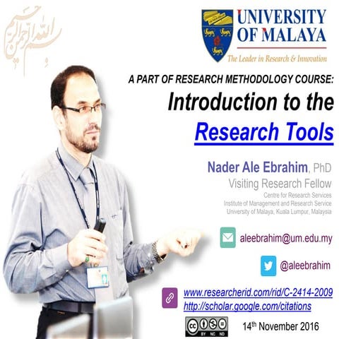 A PART OF RESEARCH METHODOLOGY COURSE: Introduction to the Research ...