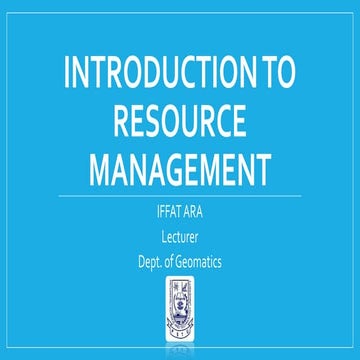 Introduction to resource management | PPTX