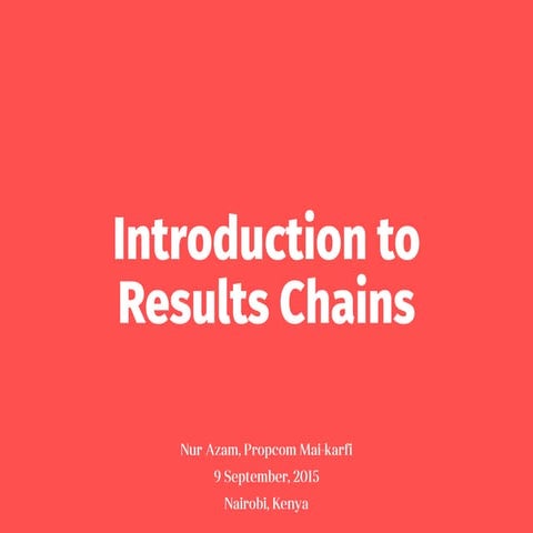 Introduction to Results Chains | PDF