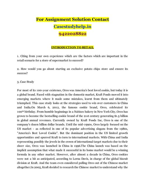 Oreo presentation | PPTX | Food Industry | Industries